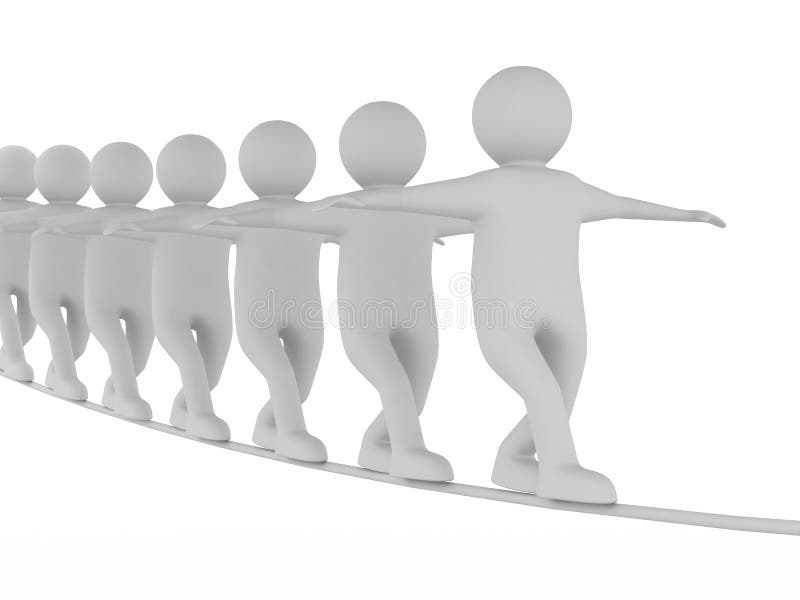 Rope Walking 3d Stock Illustrations – 280 Rope Walking 3d Stock ...