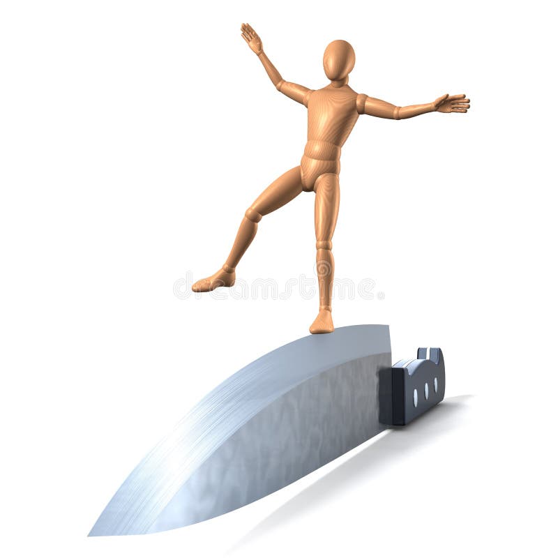 Man balancing on knife stock illustration. Illustration of high - 31919190