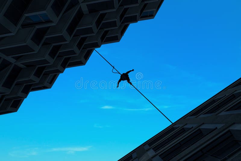 Man Balancing on the Rope Bottom View Stock Image - Image of healthy ...