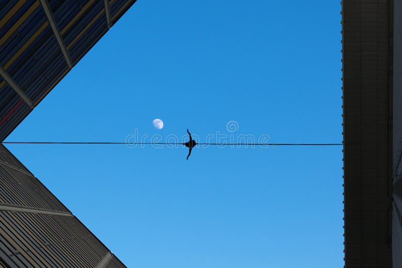 Man Balancing on the Rope Risk Taking Concept Stock Image - Image of ... Man Balancing on the Rope Risk Taking Concept Stock Image - Image of ...