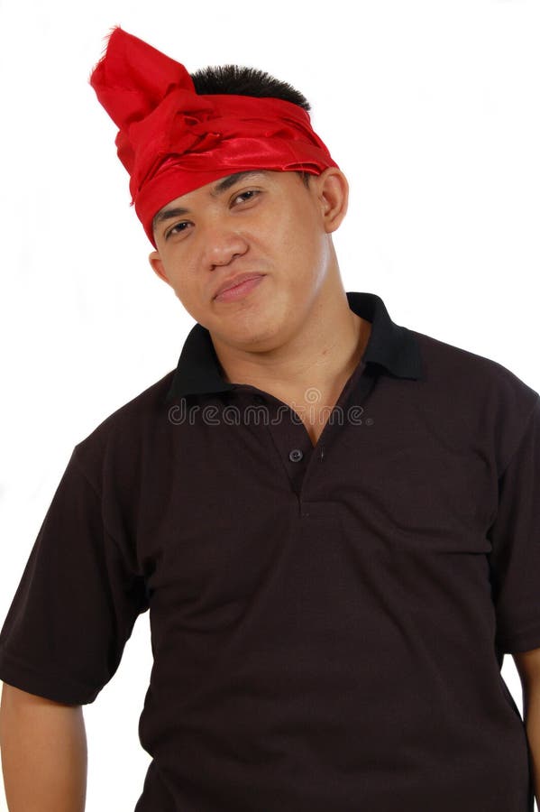 Man with balinese turban stock image. Image of turban - 4836657