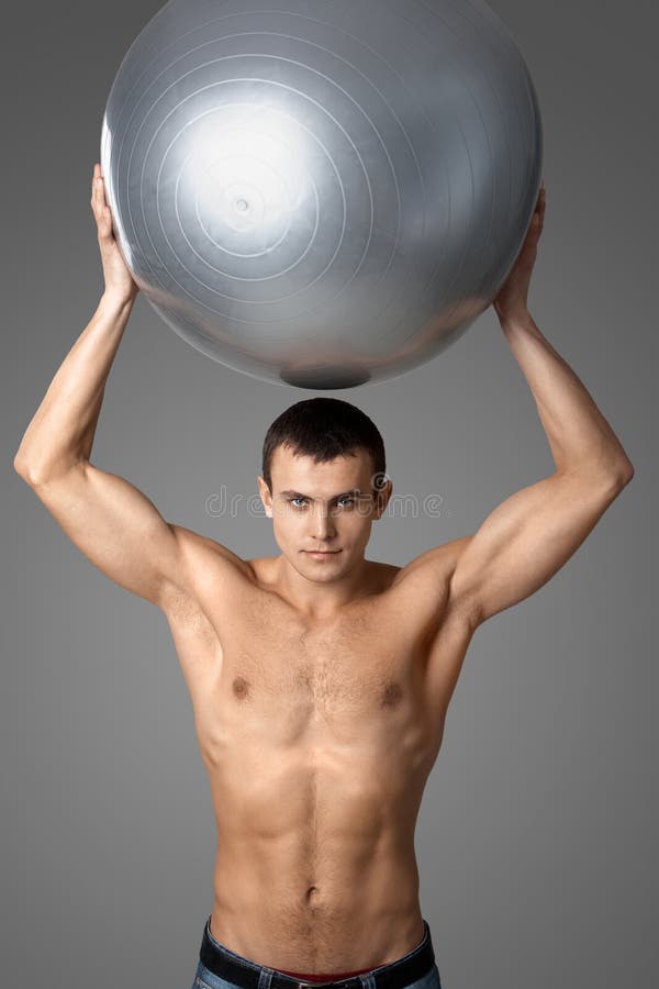 Man with ball stock photo. Image of beauty, masculine - 21768244
