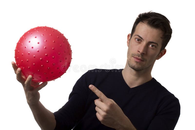 Man with a ball stock photo. Image of happy, alone, person - 28882094