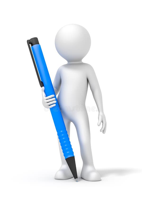 Cartoon Man Big Pen White Stock Illustrations – 309 Cartoon Man Big Pen ...