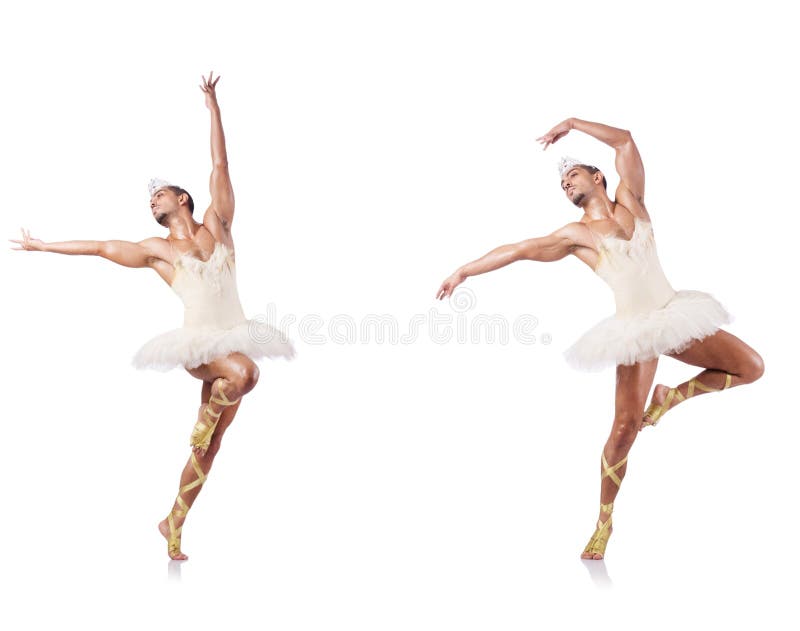 The Man in Ballet Tutu Isolated on White Stock Photo - Image of dance ...
