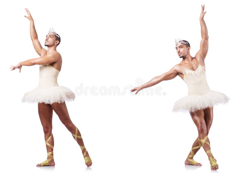 The Man in Ballet Tutu Isolated on White Stock Photo - Image of active ...