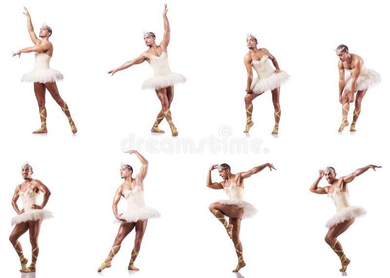 The Man in Ballet Tutu Isolated on White Stock Photo - Image of dance ...