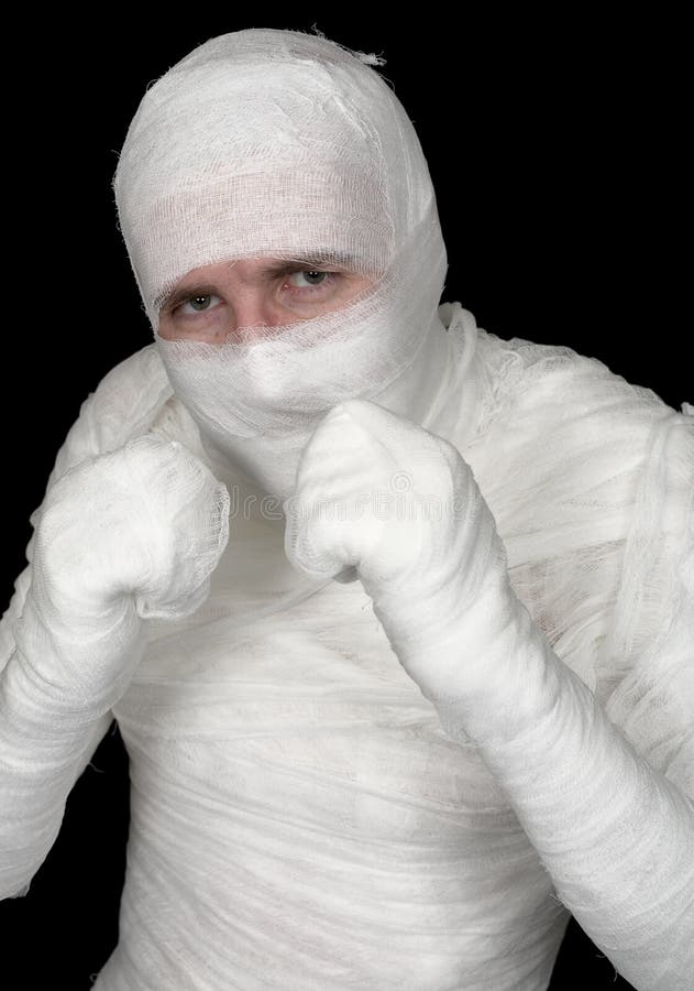 Man in bandage stock photo. Image of male, invisible, bandage - 8363418