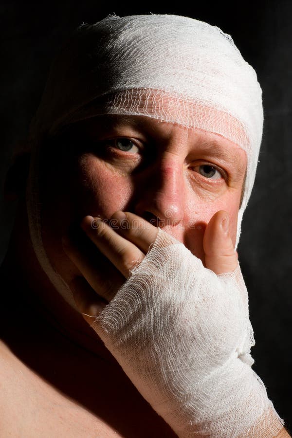 Man with bandage on head stock photo. Image of bandage - 18630082