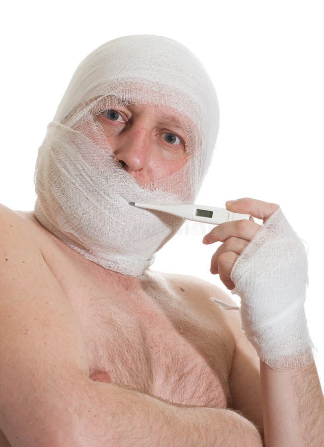 Man with bandage on head stock photo. Image of bandage - 18630082