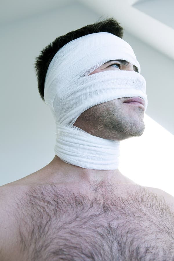 Man with bandages stock image. Image of healthcare, illness - 61501019