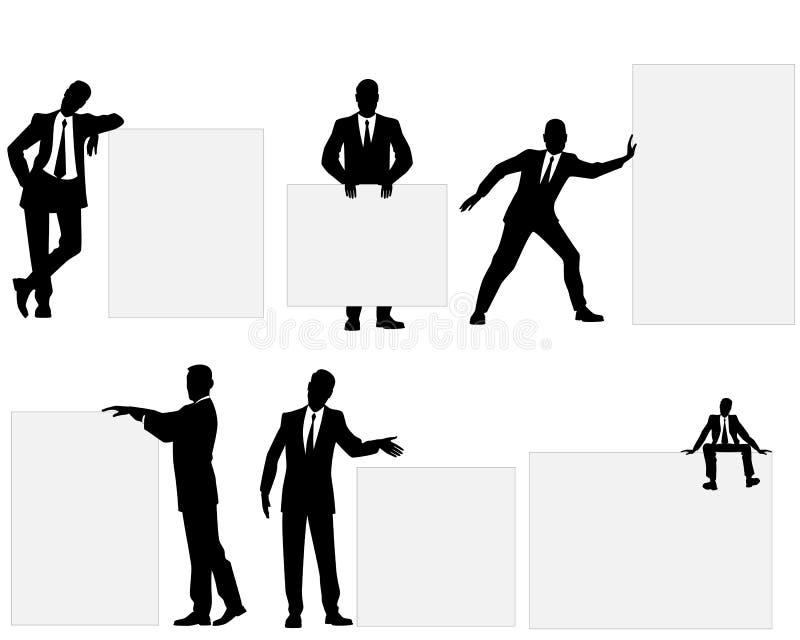 Man with banners stock vector. Illustration of graphic - 61868159