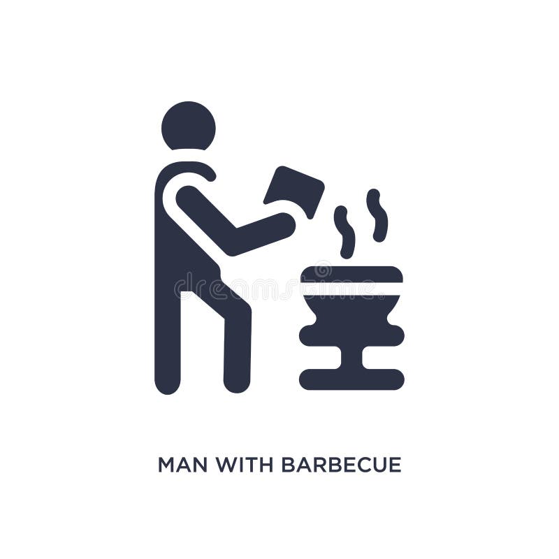 Man with Barbecue Icon in Different Style Vector Illustration. Two ...