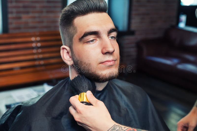 Man in barber s shop stock image. Image of masculine - 77055731