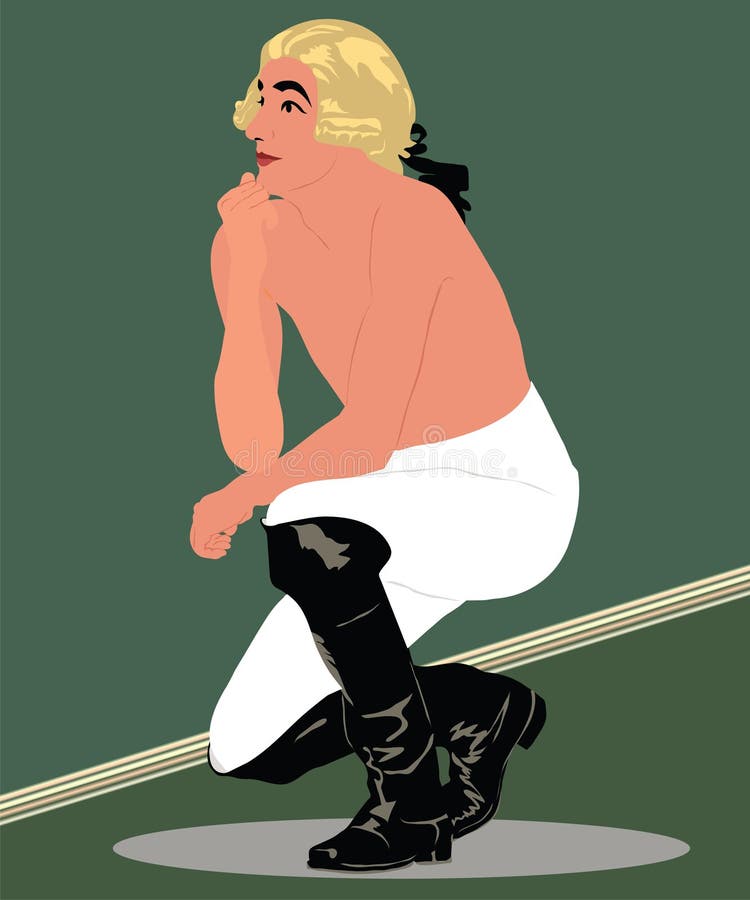 Man With A Bare-chested In His Boots Stock Vector - Illustration of ...