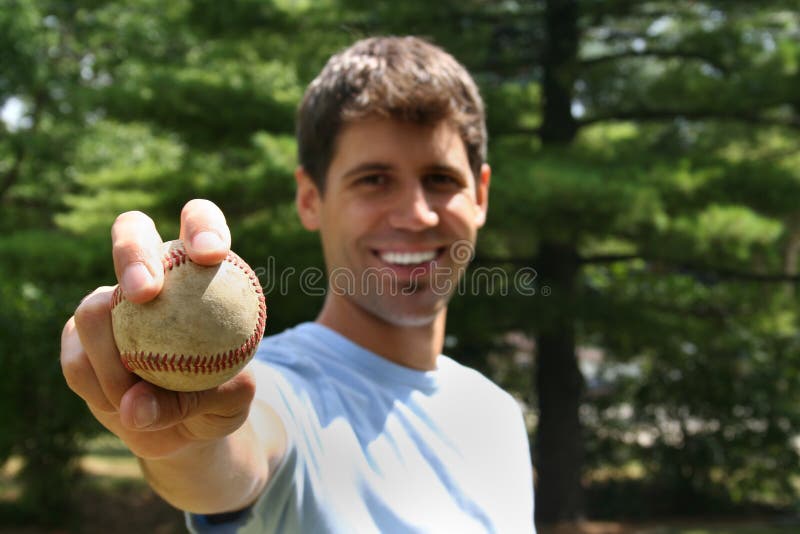 Man with Baseball stock photo. Image of outside, adult - 7208890