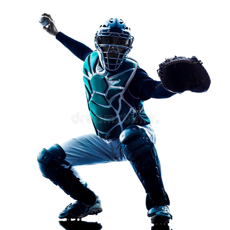 Baseball Silhouette Catcher Stock Photos - Free & Royalty-Free Stock ...