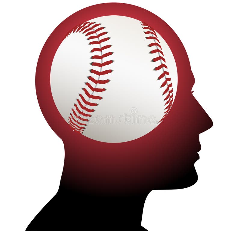 Man with Baseball Sports on the Brain Stock Vector - Illustration of ...