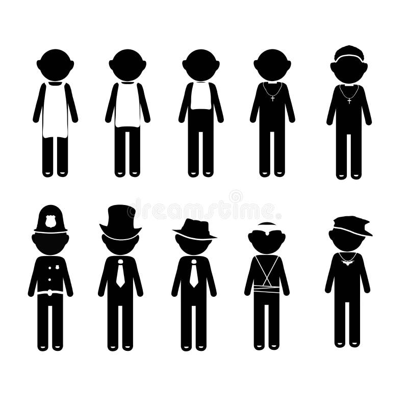 People Man Male Fashion Wear Design Pictogram Stock Vector ...