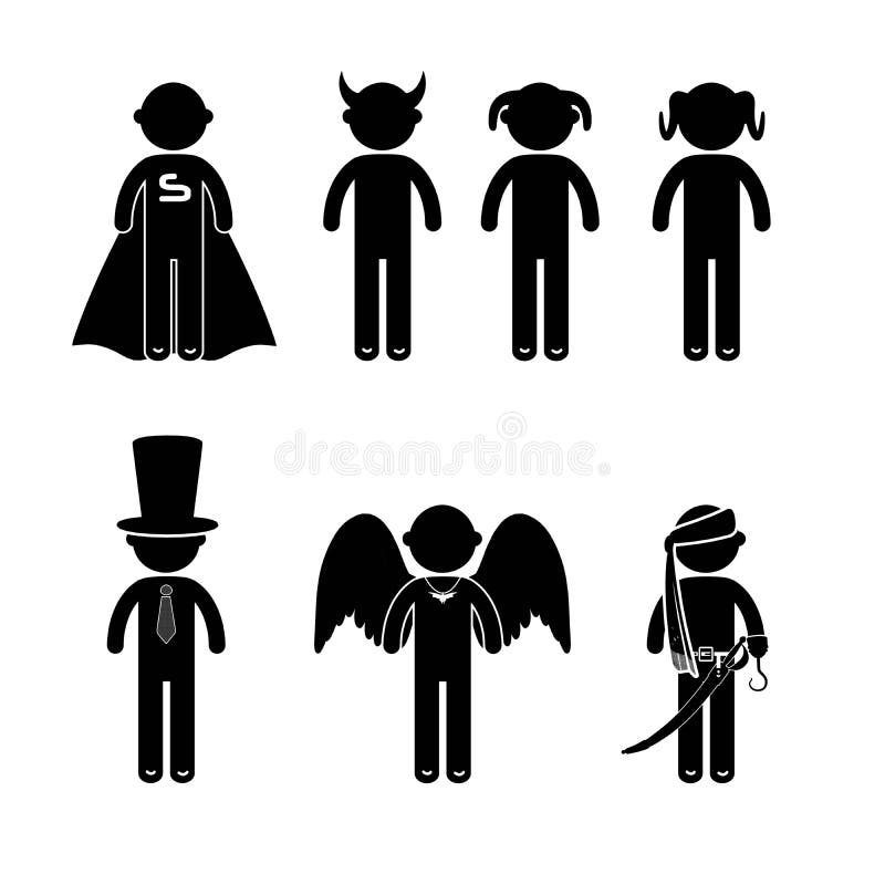 Man Basic Posture People Icon Sign Clothing Costume Stock Illustration ...