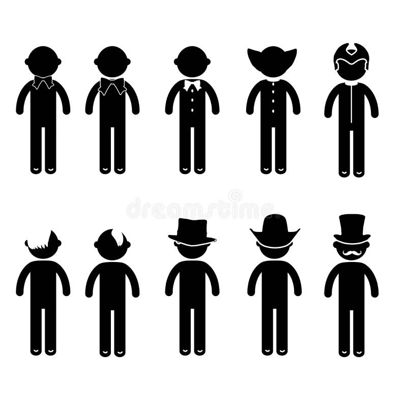 People Man Male Fashion Wear Design Pictogram Stock Illustrations – 93 ...