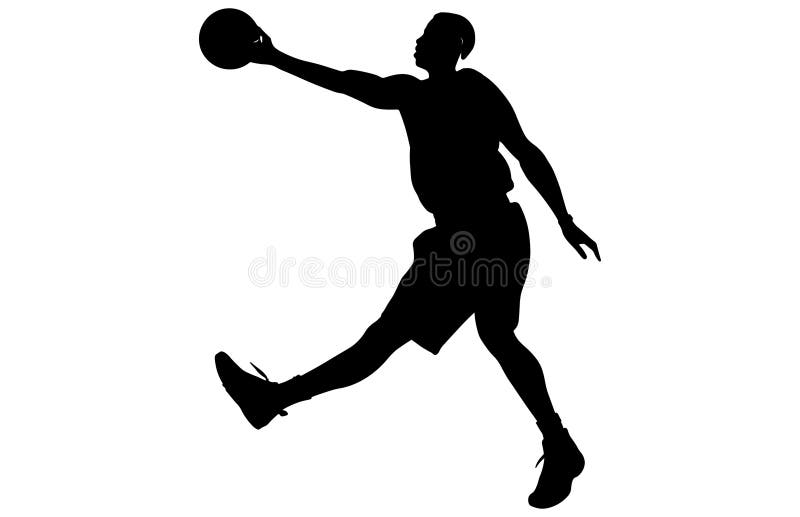 Vector Set of Basketball Players Silhouettes, Man Basketball Player ...