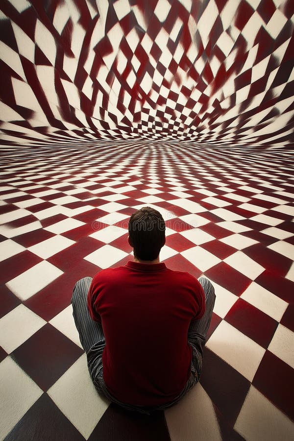 Man Battling Obsessive-compulsive Disorder Mental Space Represented by ...