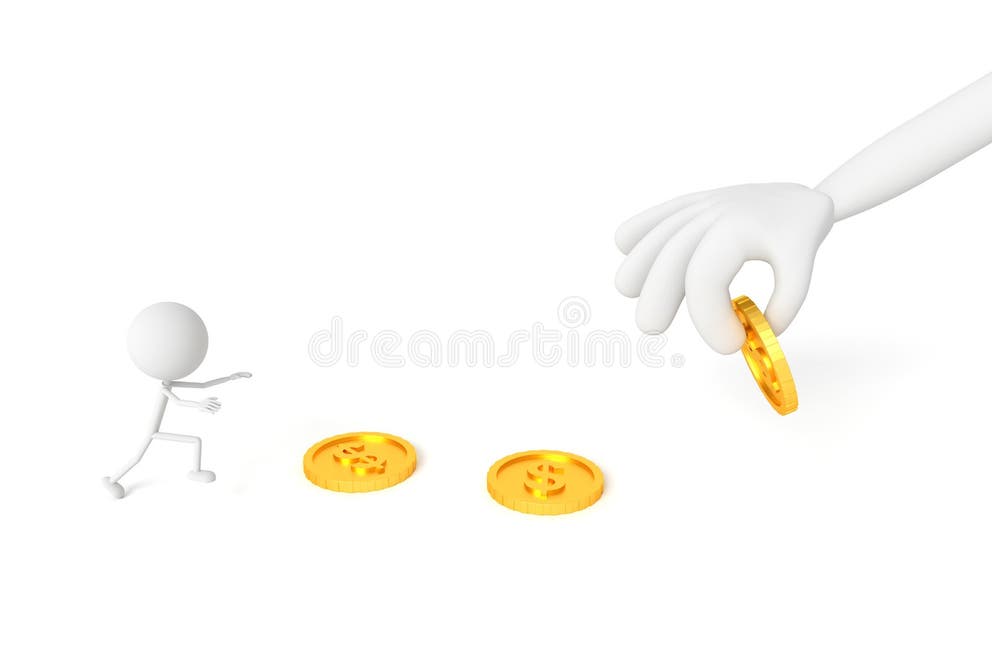 The Man Be Enticed with Money. 3D Rendering Stock Illustration ...