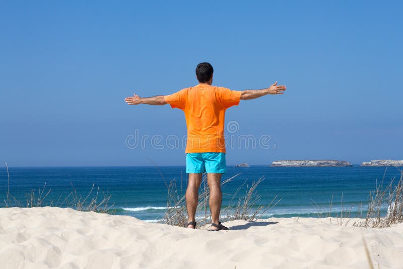 Man on beach stock image. Image of wave, water, outdoor - 26046381