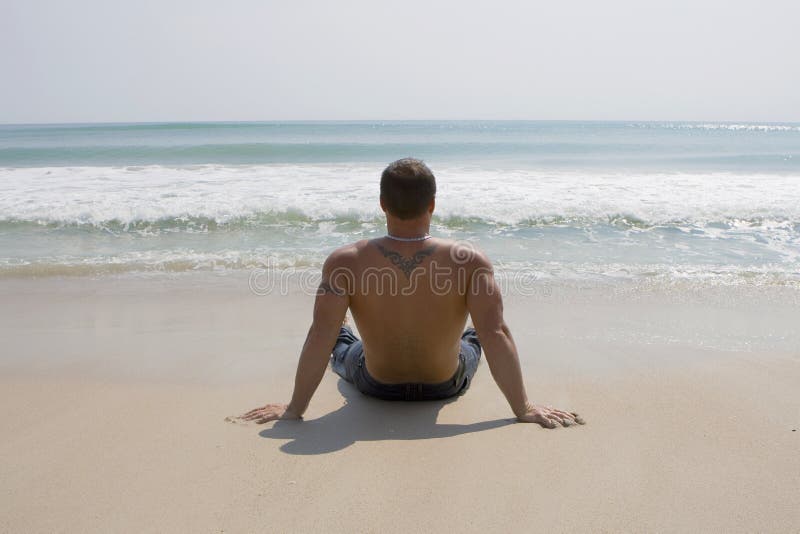 Man on a beach stock image. Image of summer, beach, rest - 2907923