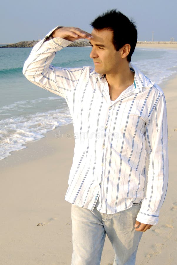 Man in the beach stock photo. Image of sand, portrait - 9925972