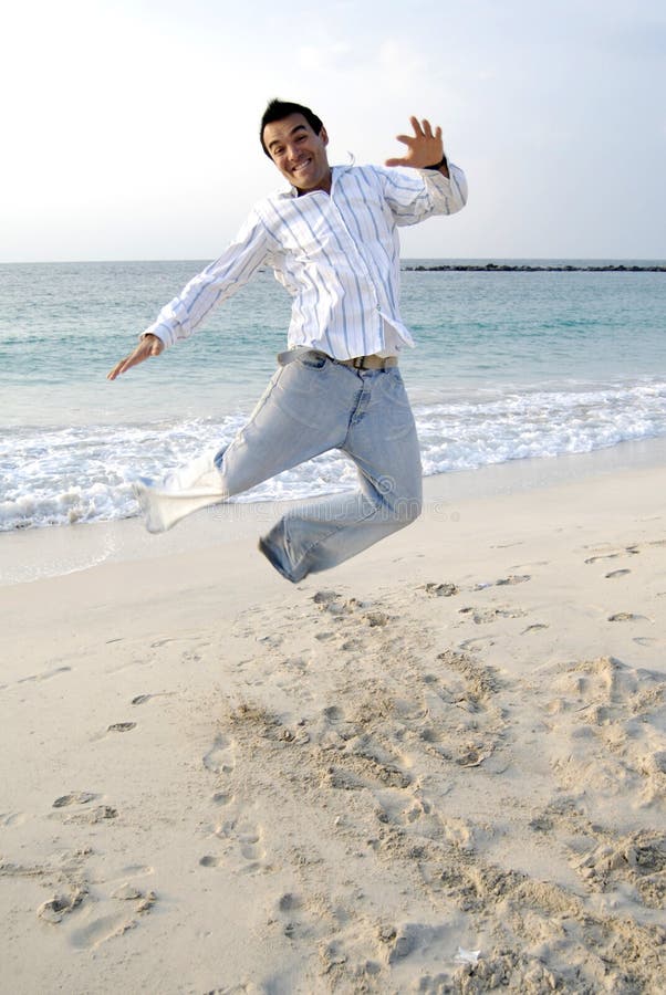 Man in the beach stock photo. Image of sport, emotion - 9926192