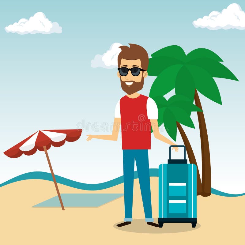 Man in the beach character stock vector. Illustration of design - 116845352
