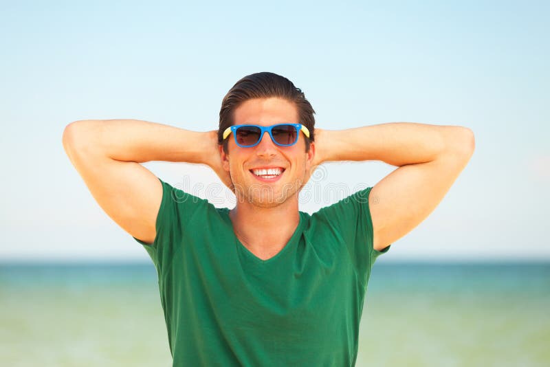 Man at the beach stock image. Image of close, good, dating - 31590951