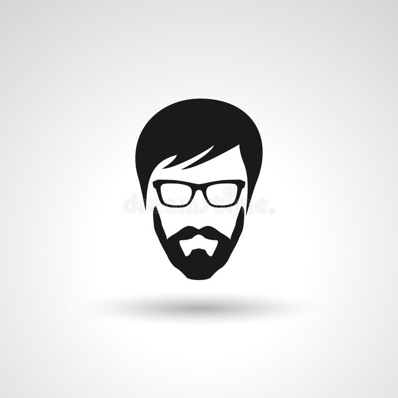Man with Beard Avatar. Man Face Icon Isolated Simple Icon Stock Vector ...