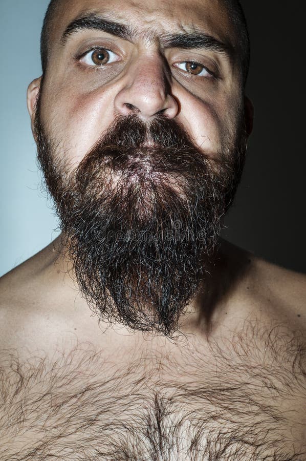 Man with Beard with Frightening Expressions Stock Image - Image of ...