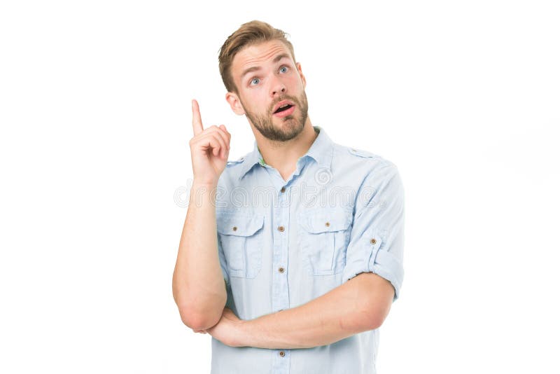 Man with Beard Happy about Solution. Celebrate Good Result. Solution ...