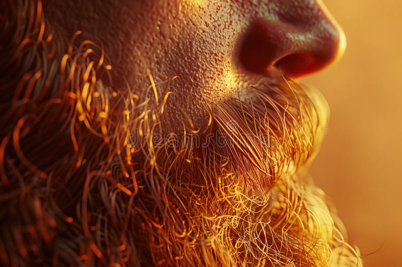 A Man with a Beard Has a Red Nose with Generative AI Stock Illustration ...