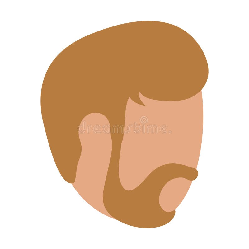 Man with Beard Head Faceless Stock Vector - Illustration of head ...
