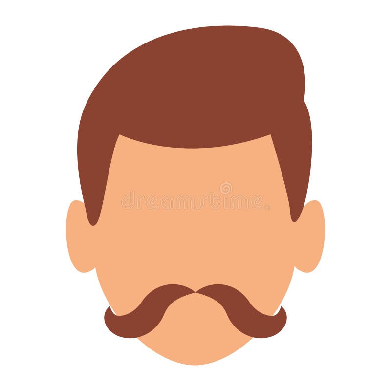 Man with Beard Head Faceless Stock Vector - Illustration of portrait ...