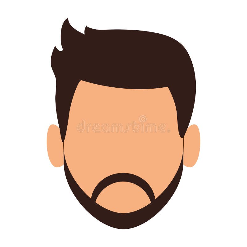 Man With Beard Head Faceless Stock Vector Illustration Of Avatar