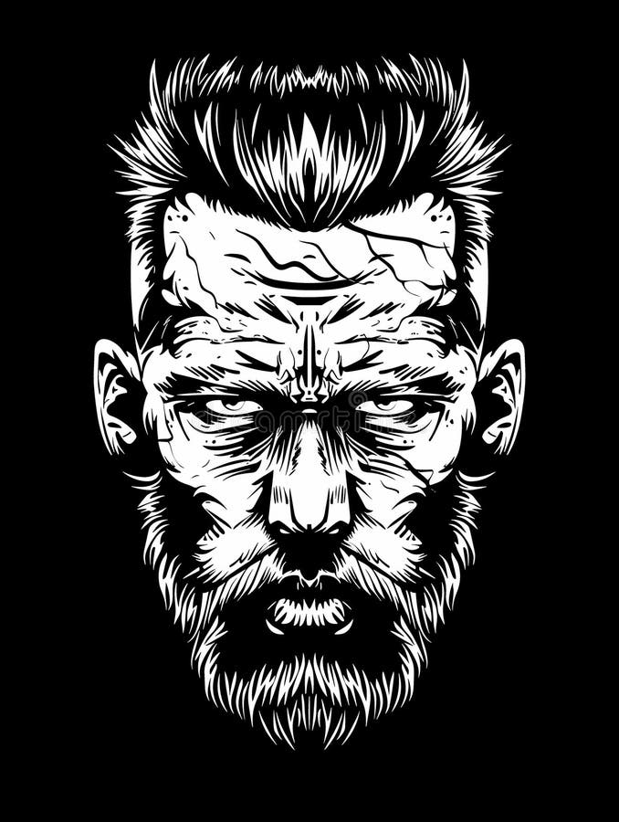 A Man With A Beard And A Mustache Is Shown With A Look Of Anger On His