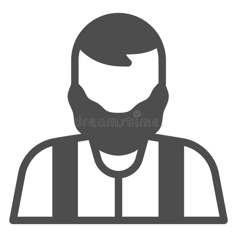 Man with Beard Solid Icon, Fat People Concept. Vector Graphics Stock ...