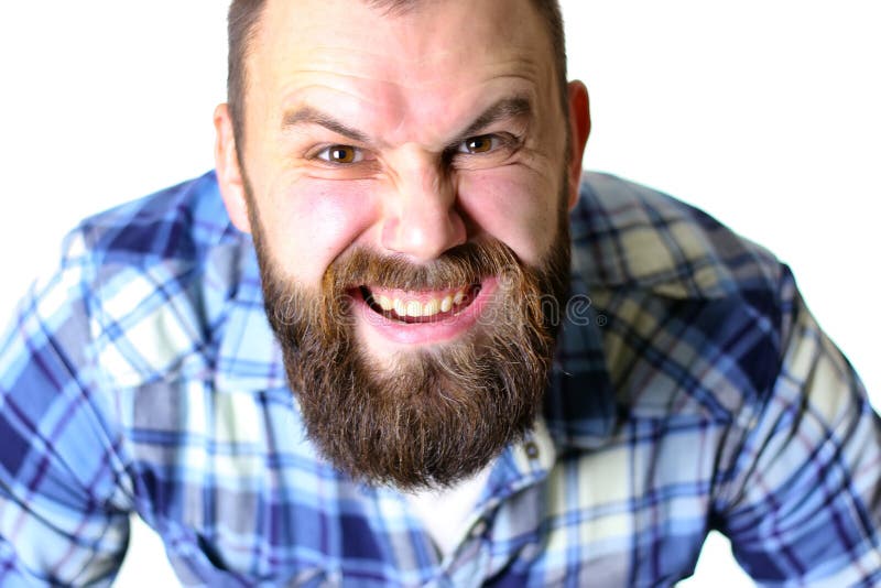 Man bearded face teeth stock image. Image of human, adult - 90784673