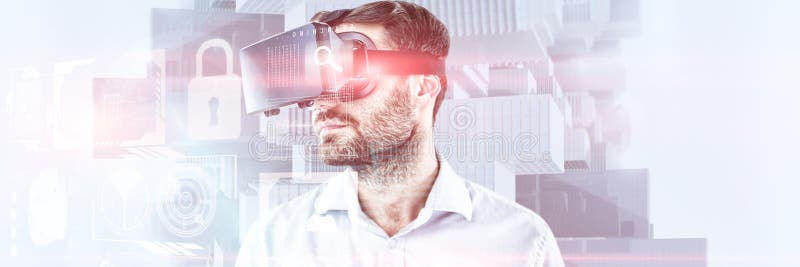 Composite Image of Man with Beards Using Oculus Rift Headset Stock ...