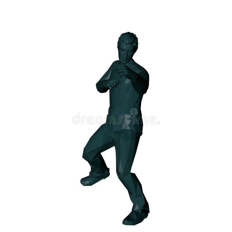 Man Beats a Punch. 3d Low Poly Vector Illustration Stock Vector ...