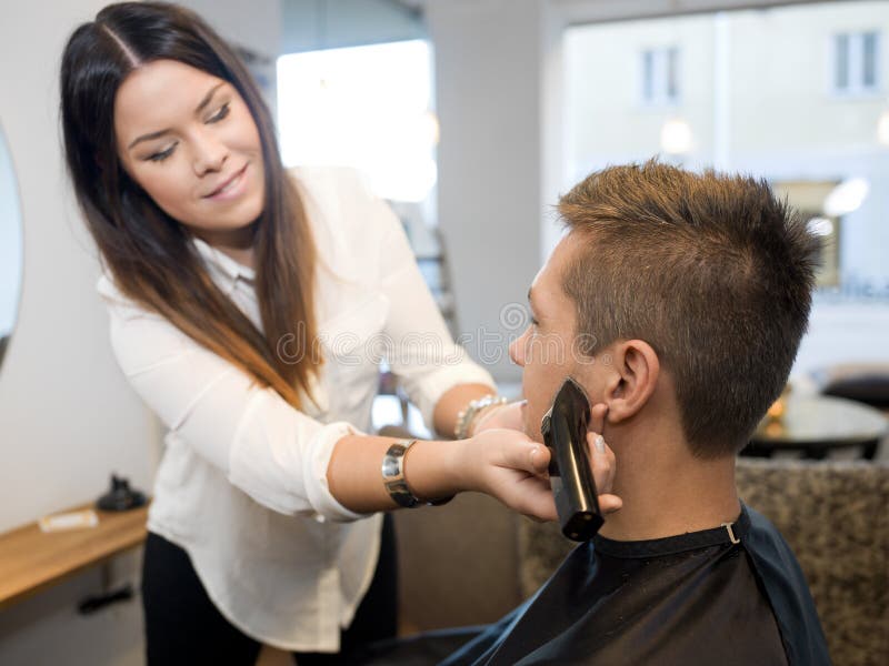 Man in Beauty salon stock image. Image of real, smiling - 28511977