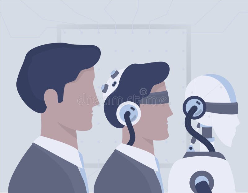 Man Become a Robot. Human Body Upgrade with Robotic Mechanism Stock ...