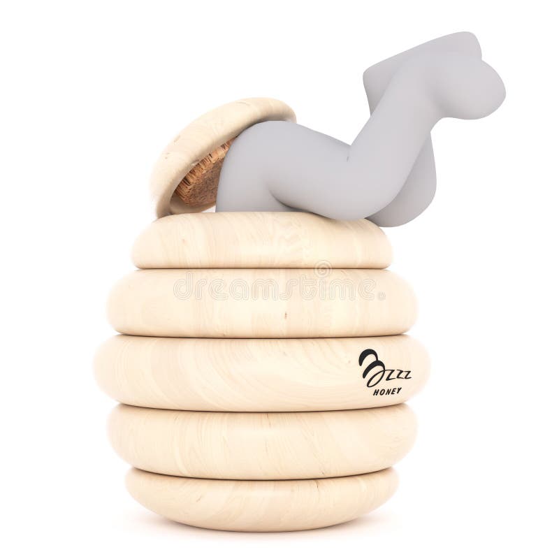 Man with beehive on head stock photo. Image of covering - 83946638