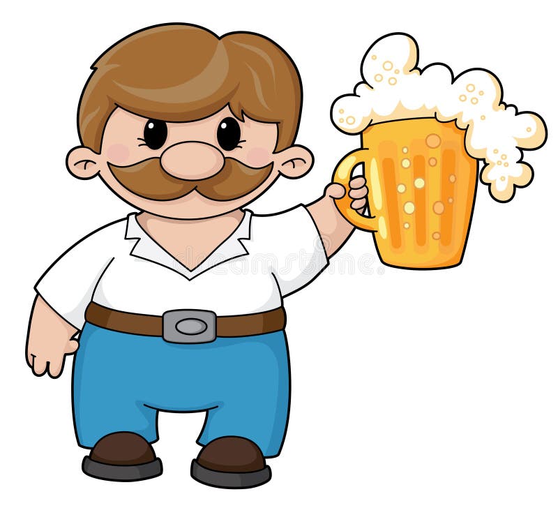 Man with beer stock vector. Illustration of pint, cartoon - 17518820
